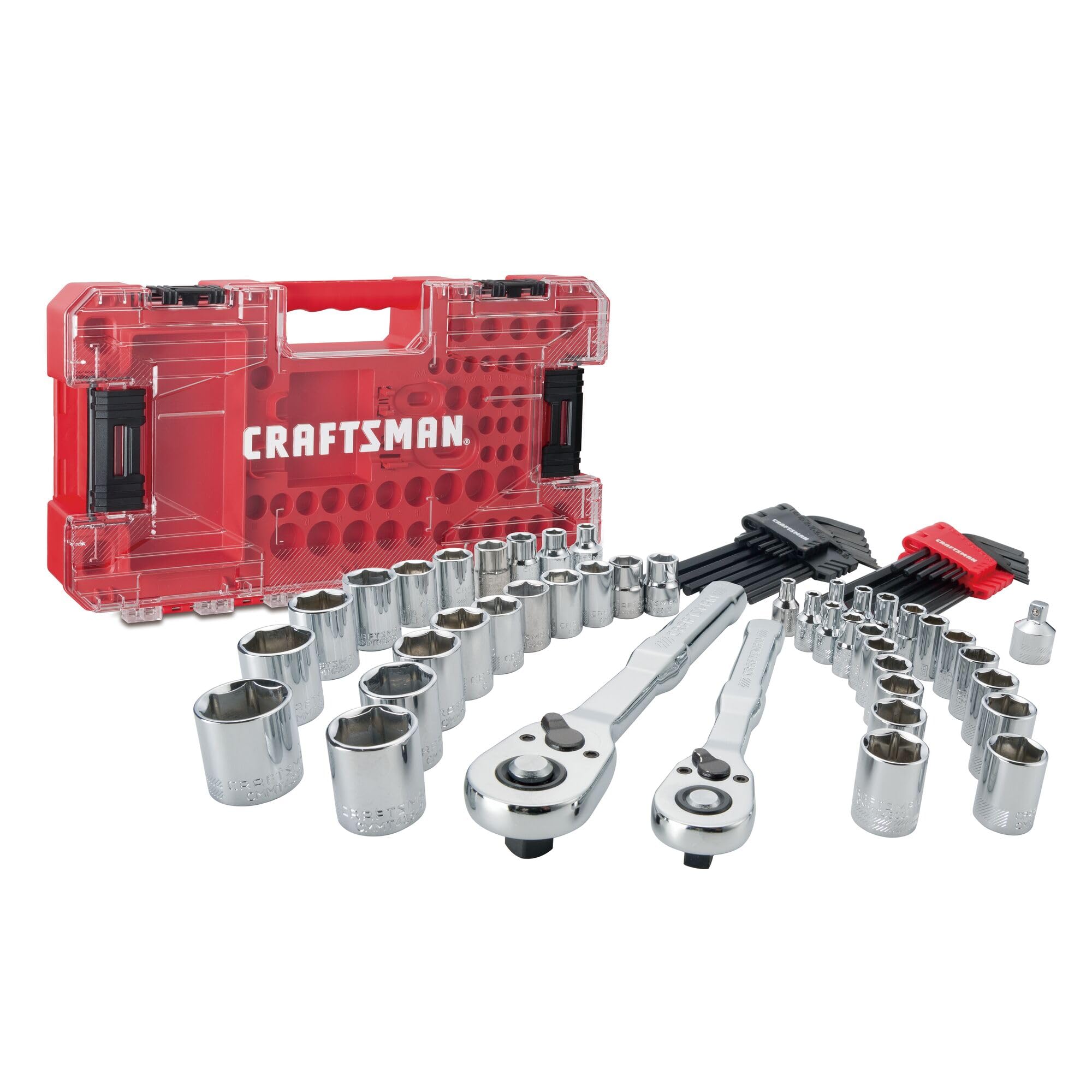 CRAFTSMAN Versastack Mechanics Tool Set, 1/4 and 3/8 Inch Drive, 71 Pi ...
